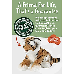 Living Nature Large Tiger Cub Stuffed Animal | Fluffy Tiger Animal | Soft Toy Gift for Kids | 12 inches