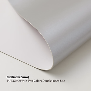 Dual Sided Leather Desk Mat - Waterproof Desk Pad for Office and Home - Desk Organization and Accessories - Ideal for Large Mouse Pad and Desk Mats on Top of Desks(White+Silver,31.5"x 15.7")