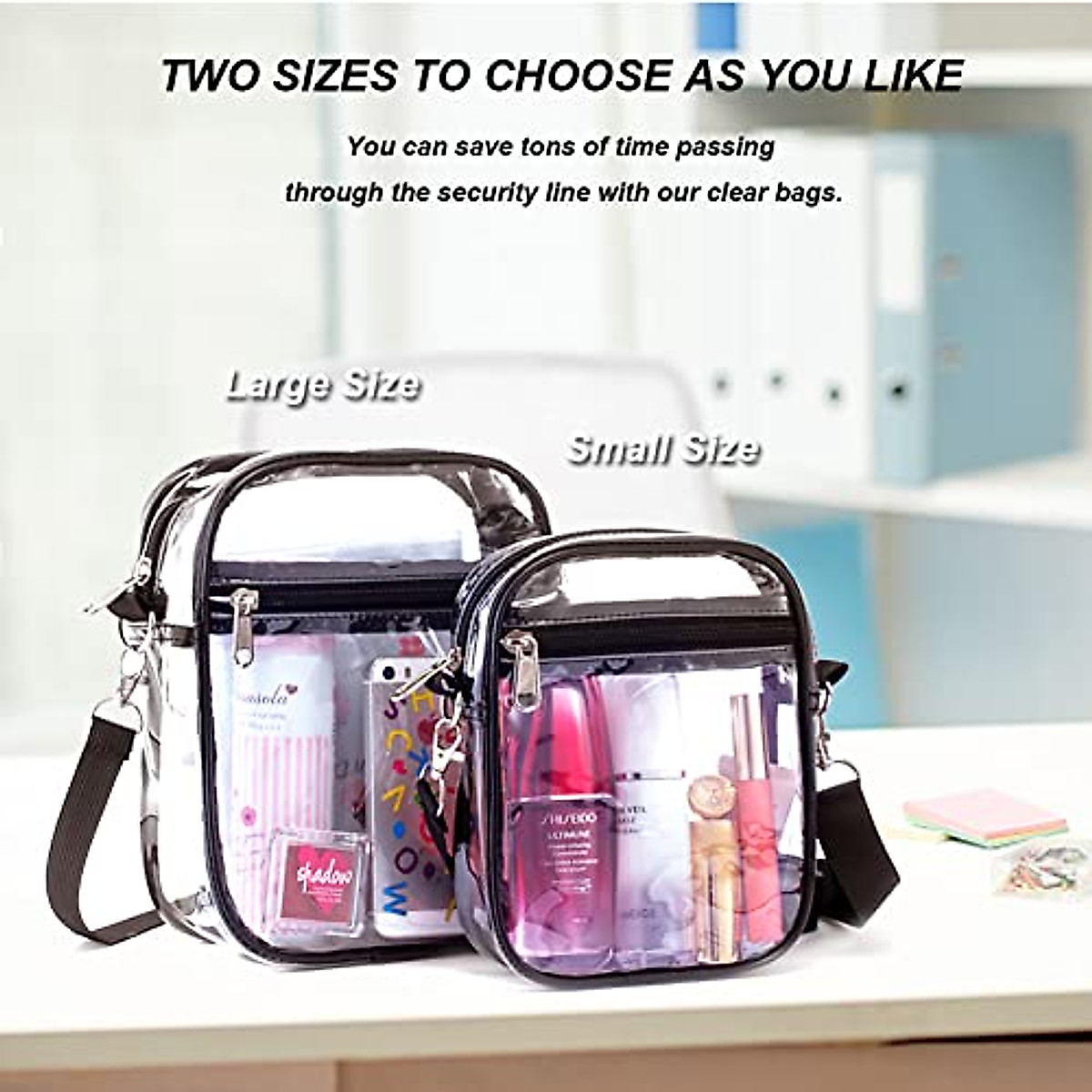 Clear Bag Stadium Approved,Clear Crossbody Purse Bag with Adjustable Strap for Women, Clear Stadium Bags for Concerts Sports Events, Festivals