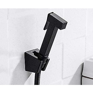 Matte Black Brass Hand Held Toilet Bidet Sprayer Head Bathroom Shower Bidet Taps Spray Toilet Cleaning Faucet Shattaf