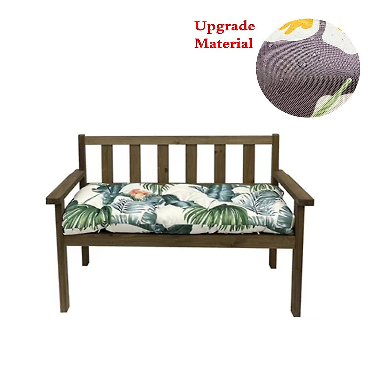 MUVLUS Indoor/Outdoor Bench Cushion,Non-Slip Swing Seat Cushions,Thicken Patio Loveseat Bench Pad for Garden Furniture Patio Lounger Bench,51"x19.7" (Leaf)