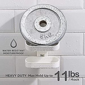 LEVERLOC Shower Caddy Suction Cup Soap Dish Suction Cup Double Layer One Second Installation NO-Drilling Removable Powerful Suction Shower Caddy Suction Cup Waterproof Organizer - White