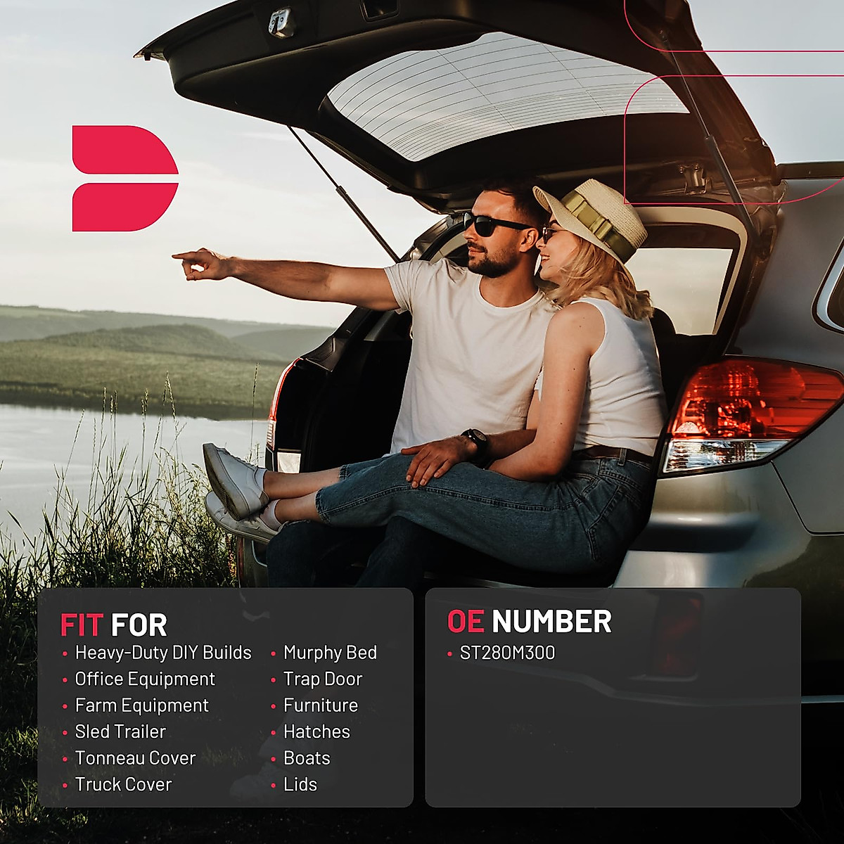 BDFHYK SF280M300 28inch 300lbs (1334N) Gas Shocks Struts Lift Support for Heavy-Duty DIY Builds,Murphy Bed,Sled Trailer,Tonneau Cover,Trap Door,Truck Cover, Lids, Hatches, Furniture, Boats, Set of 2