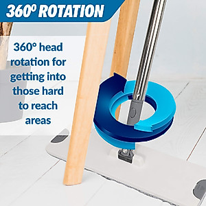 X3 Mop, Separates Dirty and Clean Water, 3-Chamber Design, Flat Mop and Bucket Set, Hands Free Home Floor Cleaning, 3 Reusable Microfiber Mop Pads Included