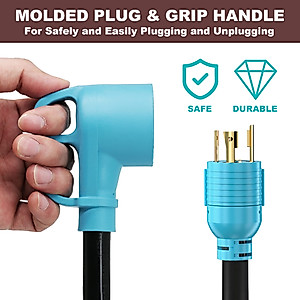 CircleCord 3 Prong 30 Amp Twist Lock Adapter, Generator to RV Adapter Cord with Grip Handle, L5-30P Twist Lock Male to TT-30R Female, Heavy Duty STW 10 AWG for Generator to RV Trailer Camper