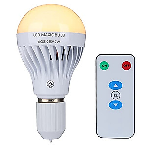 BSOD LED Magic Bulb, 7W Warm White Emergency Light with Remote Controller and Rechargeable Built-in Battery E26 Lamp for Home Indoor Power Outages Lighting (Warm White)