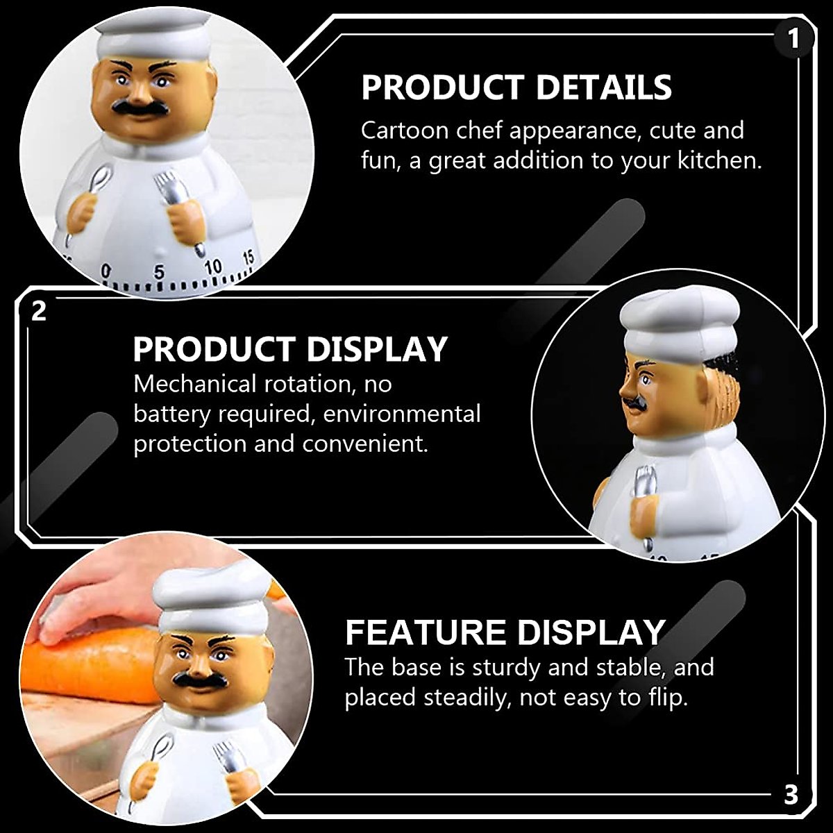 Hemoton Cook Timer Wind Kids Alarm Kitchen Countdown Timer Countdown Baking Timer Clock Timer Decorative Chef Timer Mechanical Rotating Alarm Timers Plastic Oven White Student Reminder