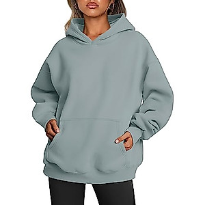 Trendy Queen Hoodies for Women Oversized Sweatshirts Cute Fleece Long Sleeve Sweaters Loose Casual Pullover Fall Outfits Winter Y2k Fashion Teen Girls 2023 Light Green