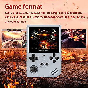 RG351V Handheld Game Console 3.5 Inch Portable Double TF 64G Card Handheld Retro Video Game Built in WiFi Game Console U.S. Seller!!! (Anbernic RG351V Gray)