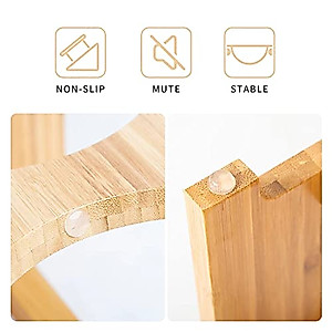 FOREYY Raised Pet Bowls for Cats and Small Dogs, Bamboo Elevated Dog Cat Food and Water Bowls Stand Feeder with 2 Stainless Steel Bowls and Anti Slip Feet (4'' Tall-20 oz Bowl)