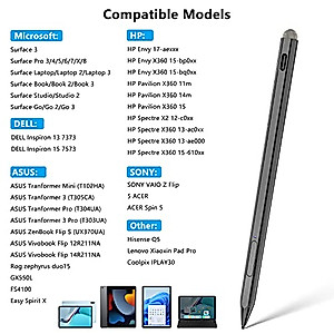 KOKABI Stylus Pen for Surface, 4096 Pressure Sensitivity Microsoft Surface Pen Magnetic, Rechargeable and Palm Rejection Surface Pencil for Surface Pro 8/X/7/6/5/4/3, Surface 3/Go/Book/Laptop/Studio