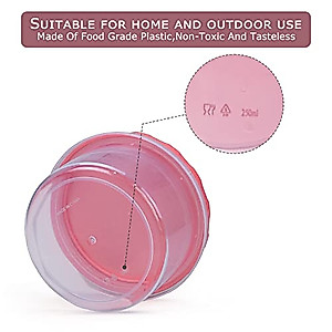 Jucaifu 8 Ounce reuseable small plastic freezer storage container jars with screw lid for food snacks lunch(8Pcs, Red)