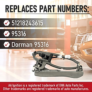 Front Driver Side Exterior Door Handle - Replaces 51218243615 & 95316 - Compatible with BMW X5 Model Years 2000, 2001, 2002, 2003, 2004, 2005 & 2006 - Left Door Handle Carrier Assembly Replacement