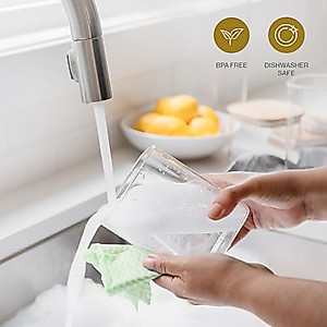 Bloom & Breeze Airtight Glass Pasta Containers for Pantry, Spaghetti Container, Glass Cereal Containers Storage, Rice Dispenser, Square Glass Storage Acacia Lids, Pack of 5