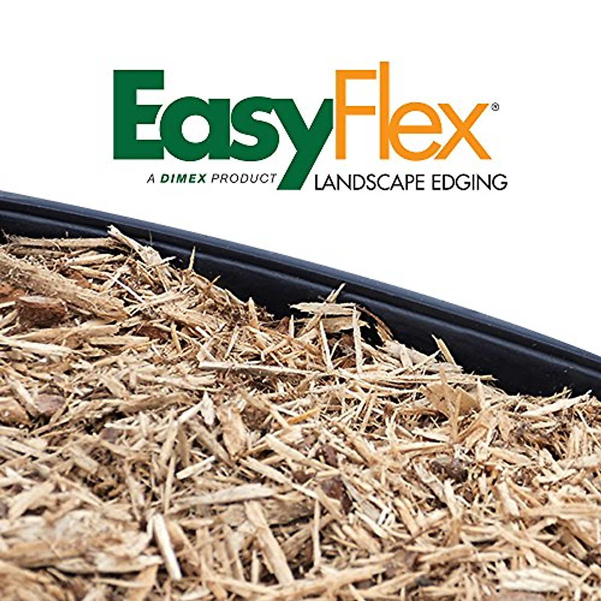 EasyFlex No-Dig Landscape Edging with Anchoring Spikes, 1.5 in. Tall Straight Top Plastic Garden Border, 40 Foot Kit, Black