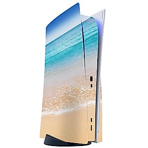 ITS A Skin Skins Compatible with Sony Playstation 5 Console Disc Edition - Protective Decal Overlay Stickers wrap Cover - Bahamas Beach