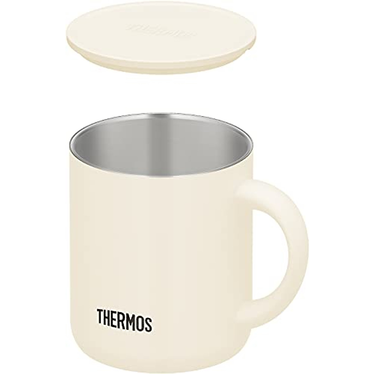 Thermos JDG-451C MWH Vacuum Insulated Mug, 15.2 fl oz (450 ml), Milk White