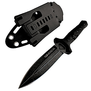 Hunting Knife Tactical Knife Survival Knife 8" Fixed Blade Knife w/ Molle Compatible Pressure Retention Sheath Camping Accessories Survival Kit Survival Gear Tactical Gear 79965 (Black)