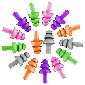 100 Pair Silicone Reusable Ear Plugs for Swimming, Sleeping, Concerts & Music - Bulk Pack of Swimmers Ear Plugs for Adults - Noise Reduction up to 25dB Swimming Ear Plugs for Men Women Ear Protection