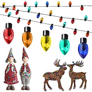 Jutom 45 ft Christmas Fake Light String Mini Dollhouse Christmas Lights Miniature String Light Dollhouse Christmas Decoration Christmas Light Accessories for Doll House Crafts DIY Party, Colorful