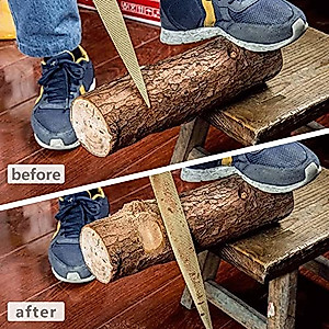 NKTM Needle File Set Wood Files for Wood Working Files Tools Golden Tapered Wood Rasp File with Rubber Handle in Gift Bag for Carving 2 Pack (8 * 10 inch)