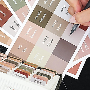 Spanish Earth Tone Bible tabs, Large Print Laminated Bible tabs for Women and Men, Easy to Read, Easy to Apply, Bible Journaling Tabs