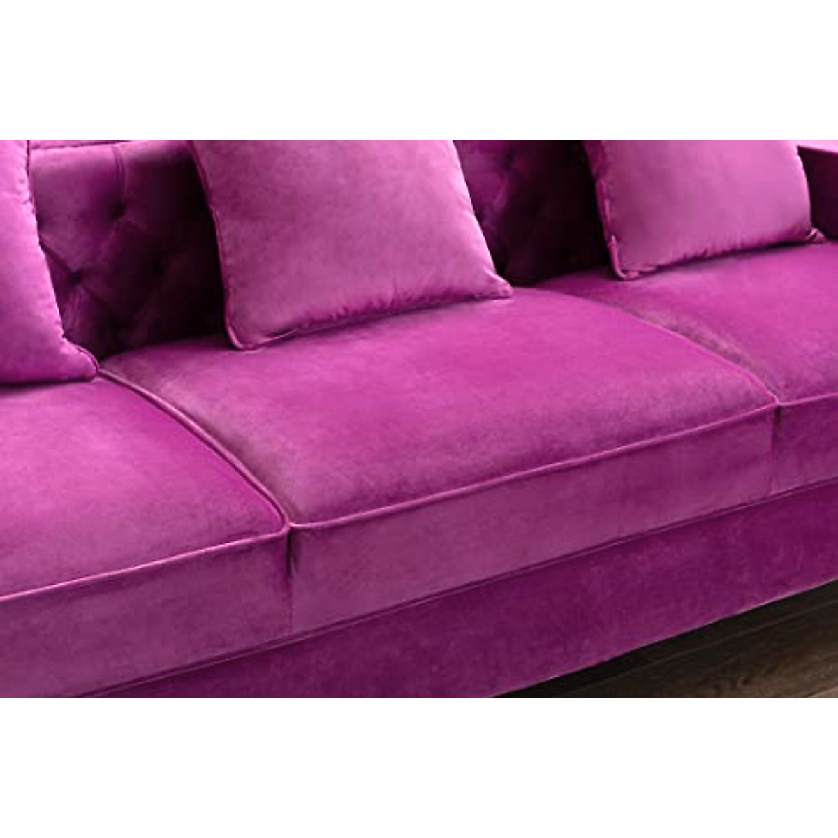 Legend Vansen Modern couches for Living Room Velvet Upholstery Nailhead Trim Sofas, 104'', Violet