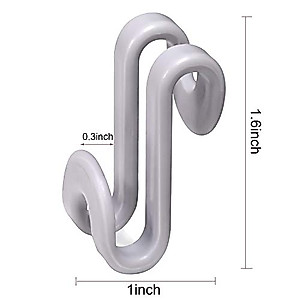 Mlici Connector Hooks Hanger Extenders for Velvet Hangers Coat Clothes Garment, Mini Cascading Velvet Hangers with Hooks, Heavy Duty Huggable Hangers Space Saving(Grey)