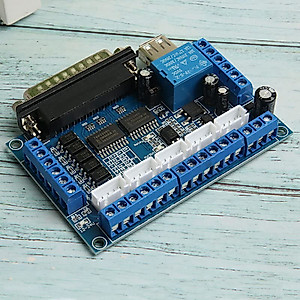 Acxico 1 pcs 5 Axis CNC Interface Adapter Breakout Board for Stepper Motor Driver Mach3 W/USB