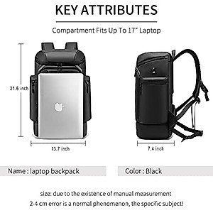 NASKVOWT Men travel backpack, gym backpack with shoe compartment, travel bag with shoe compartment, Travel Backpack With USB Charging Port, Camping, outdoors trekking backpack