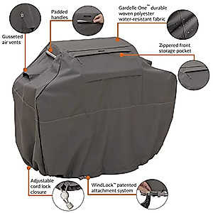 Classic Accessories Ravenna Water-Resistant 58 Inch BBQ Grill Cover and 108 Inch Rectangular/Oval Patio Table & Chair Set Cover Bundle