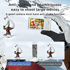 4K Digital Camera, 16X Digital Zoom 2.8 Inch Shake Proof HD Camera 48M Pixel USB Rechargeable Portable Compact Camera Built in Fill Light for Teens Adults Beginners Birthday Gifts (Silver)