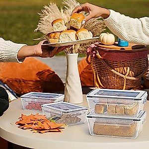 24 PCS Larger Food Storage Containers with Lids, Microwave Safe Meal Prep Containers, Airtight Bento Boxes Lunch Containers, BPA Free & Dishwasher Safe Kitchen Organization Plastic Storage Containers for Food (12 Containers and 12 Lids)