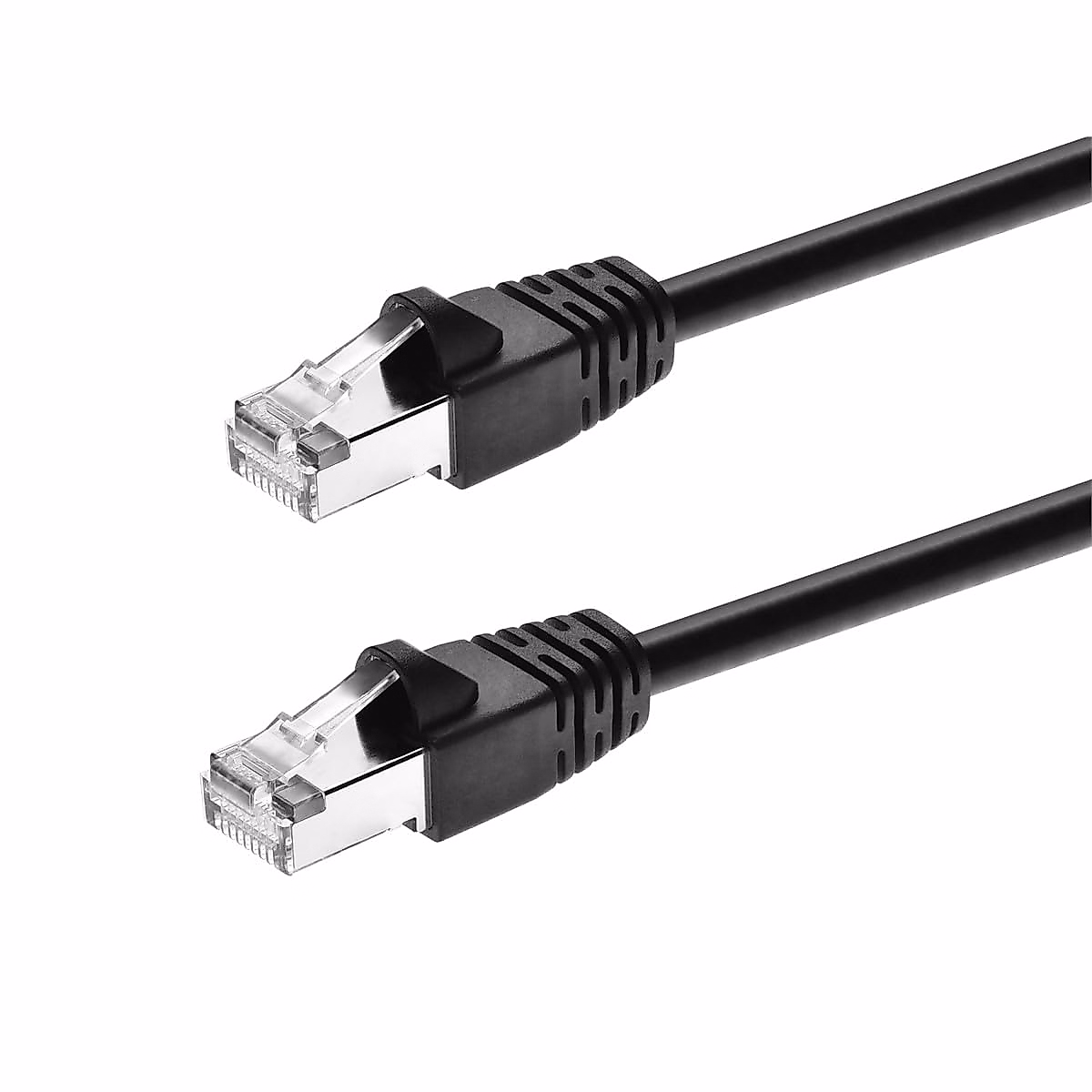 Monoprice - 124360 Cat6A Ethernet Patch Cable - Network Internet Cord - RJ45, 550Mhz, STP, Pure Bare Copper Wire, 10G, 26AWG, 10ft, Black