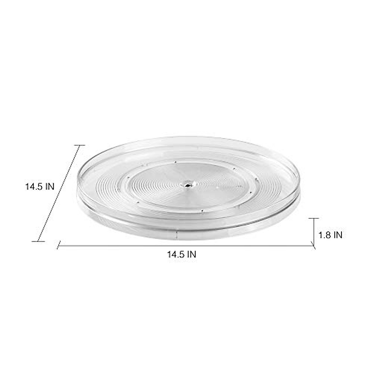 iDesign Recycled Plastic Lazy Susan Turntable Organizer Pantry, Bathroom, General Storage and More, The Linus Collection, 14" Inch, Clear