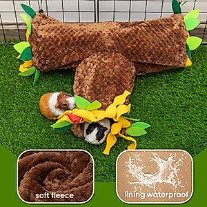 ORZECHKO Guinea Pig Hideout - 3 Way Collapsible Small Animal Tunnel Tubes Toy for Rat Hamster Guinea Pig Hedgehog Chinchilla Lizard Baby Rabbit - Playing Sleeping Resting Guinea Pig Cage Accessories