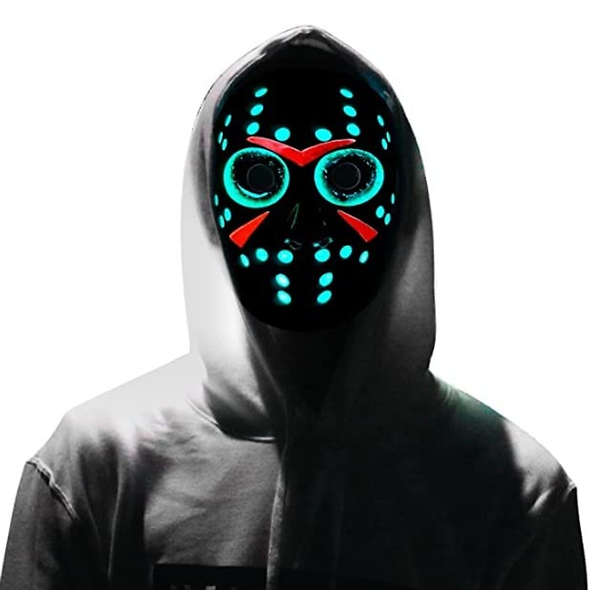 SOUTHSKY LED Mask,M205,Full Face Masks with Luminous Blue Neon Lights for Halloween,Festival,Carnival,Fancy Costume,Cosplay Party