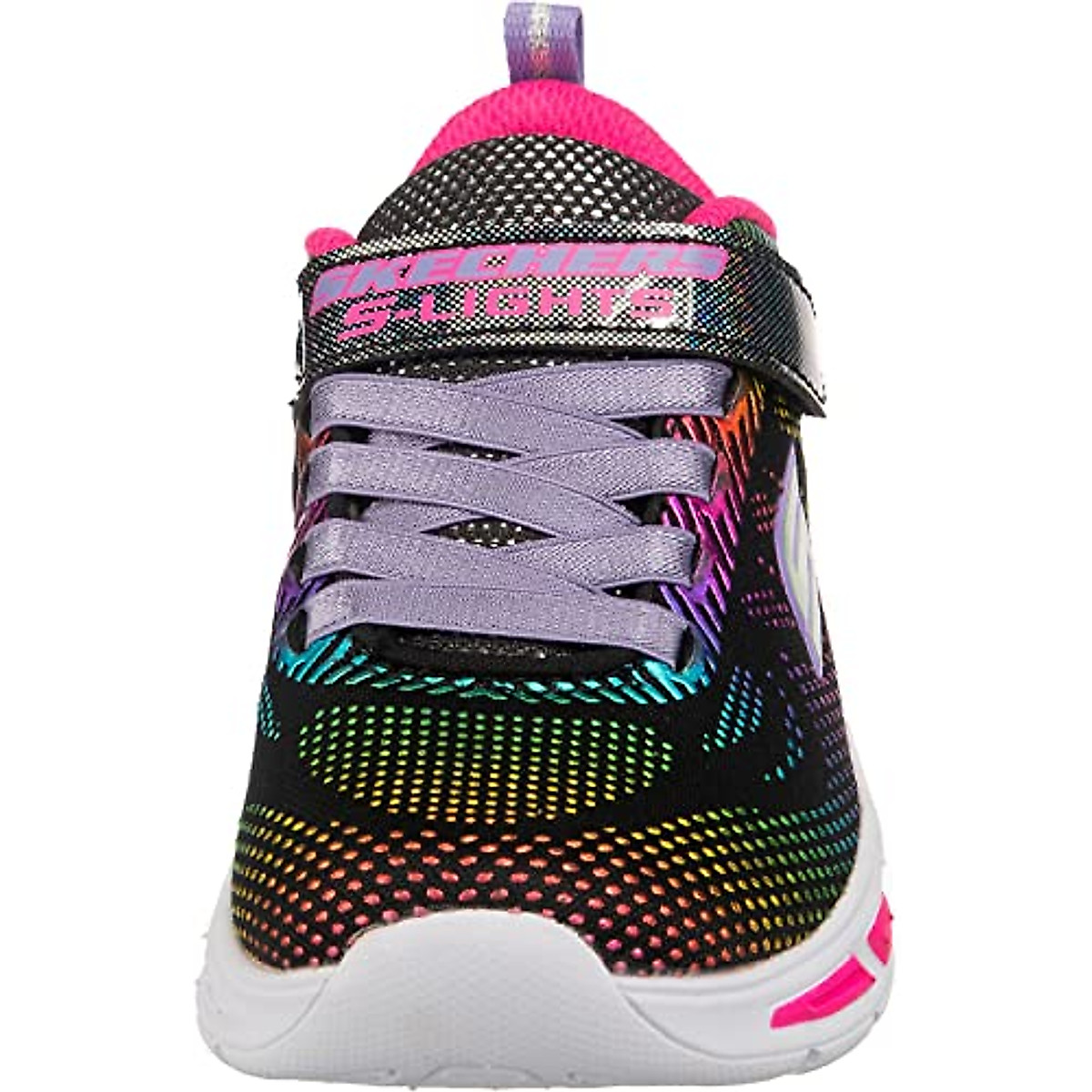 Skechers Litebeams Sneaker, Black/Multi, 2 US Unisex Little Kid