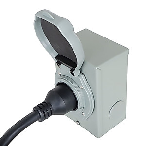 labwork 100FT 4 Prong 30 A Generator Cord L14-30P to L14-30R Generator Extension Cord Pre-Drilled Power Inlet Box Water Proofing Combo Kit L14-30P Generator Inlet Box 125/250 Volts