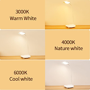MAYTHANK Cordless Desk Table Lamp Reading Light 40 Led Rechargeable Big Battery 3000m, Touch 3 Modes,2 Ways Power,Dimmable,Gooseneck,Small Portable Wireless Bedroom Bedside Lamp