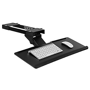 Mount-It! Under Desk Computer Keyboard and Mouse Tray, Ergonomic Keyboard Drawer with Gel Wrist Pad, Black