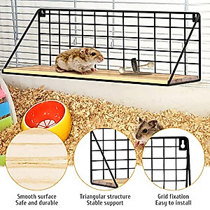 Natural Wood Stand Platform Rectangle Hamster Perch Standing Board Rat Activity Playground Cage Accessories for Rat Mice Gerbil Dwarf Hamster Squirrel Bird