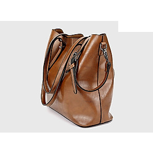 Ecokaki Women’s Vintage Large PU Leather Travel Handbag Hobo Bag Shoulder Bag Sling Bag Cross Body Bag Dark Red