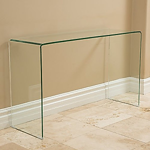 Christopher Knight Home Cadyn 12mm Tempered Glass Console Table, Clear & Pazel 12mm Tempered Glass Coffee Table, Clear