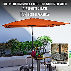 ROWHY Square8×8ft Patio Table Market Umbrella Outdoor Portable Garden Sunshade with Push Button Tilt and Crank Lift System UV Protection Waterproof Sunproof for Lawn Garden, Deck, Backyard ORANGE