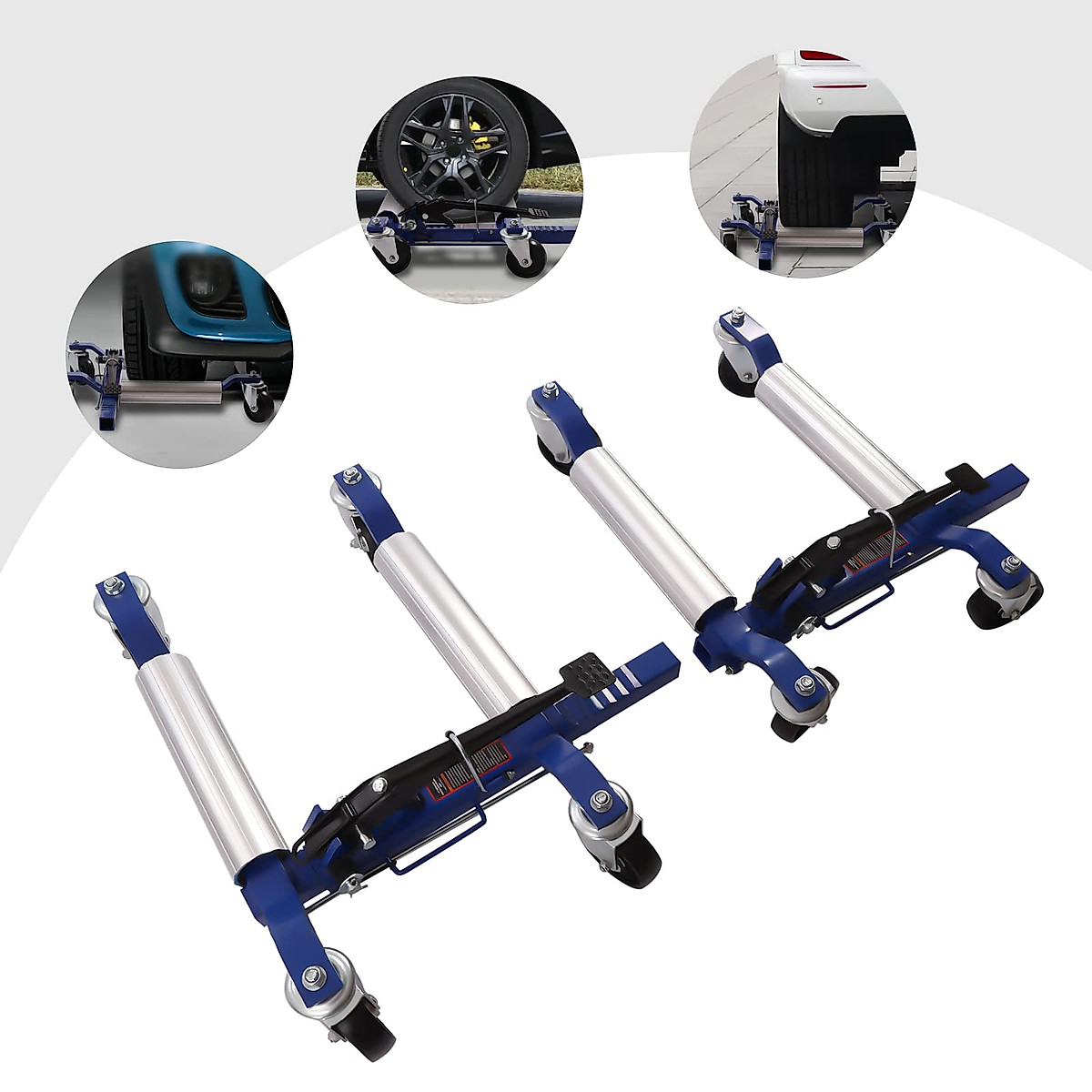 ZAWAYINE Car Wheel Dolly, Heavy Duty Self Loading Dolly with Ratcheting Foot Pedal, 1300lbs Capacity, 2 Pack