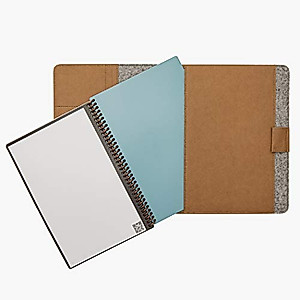 Moonsafari A5 Reusable Notebook Cover & Rocketbook Cover Smart Business Notebook Cover for Everlast, Fusion, Wave, Moleskin and More with Pen Loop & Business Card Holder - Brown,A5/Executive 8.8" x 6"