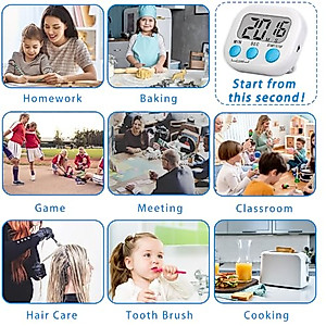 Lasubst Digital Timer for Kids Teachers Classroom School with Magnetic Back 6 Pack