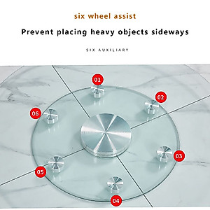 KVIVI Tempered Glass Lazy Susan Turntable,Transparent Tempered Glass Round Turntable, Tabletop Rotating Serving Tray， Large Tabletop Rotating Serving Tray 36 * 36in A