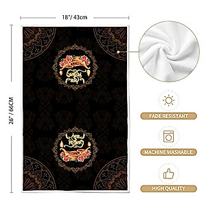 Artoid Mode Marigold Flower Happy Diwali Kitchen Towels Dish Towels, 18x26 Inch Seasonal Indian Festival of Light Decor Hand Towels Set of 2